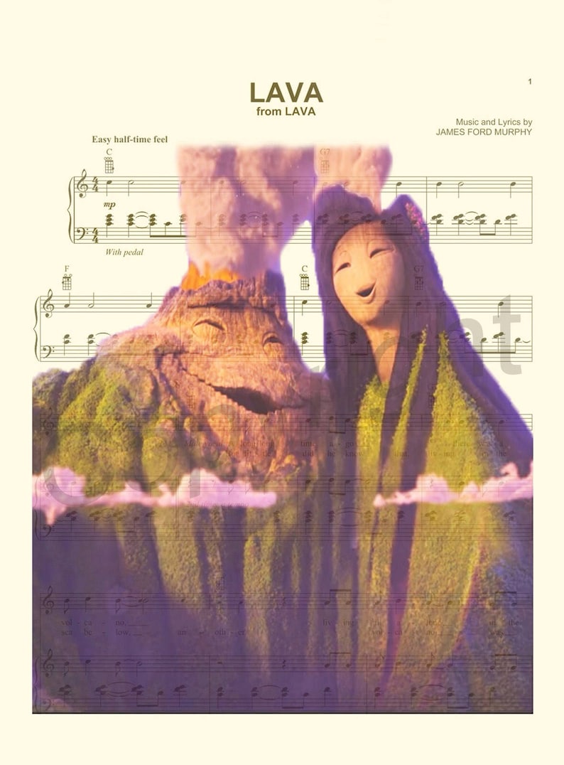 Lava Disney Pixar Sheet Music Art Print - Etsy