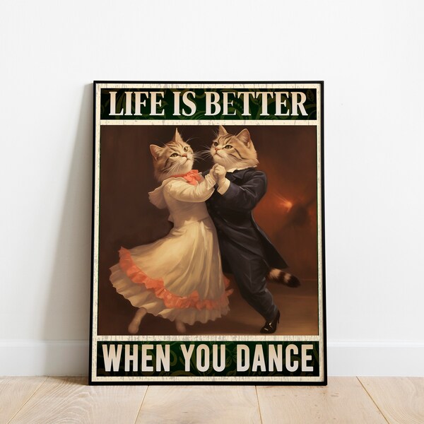 Dancing Cat - Etsy