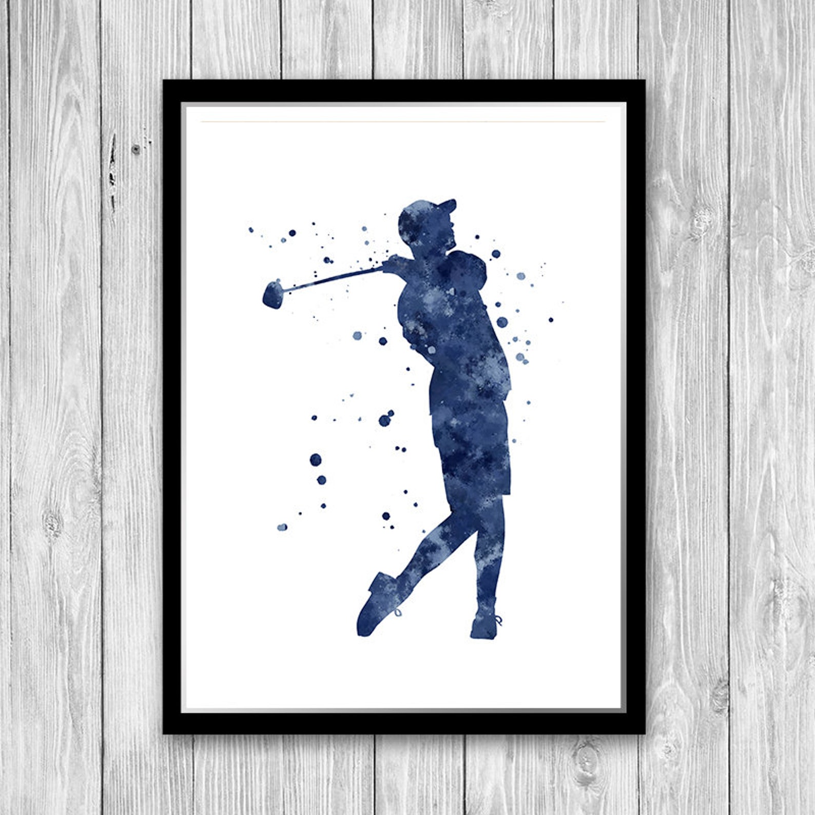 Golf Player Watercolor Print Golf Club Wall Decor Gift for - Etsy