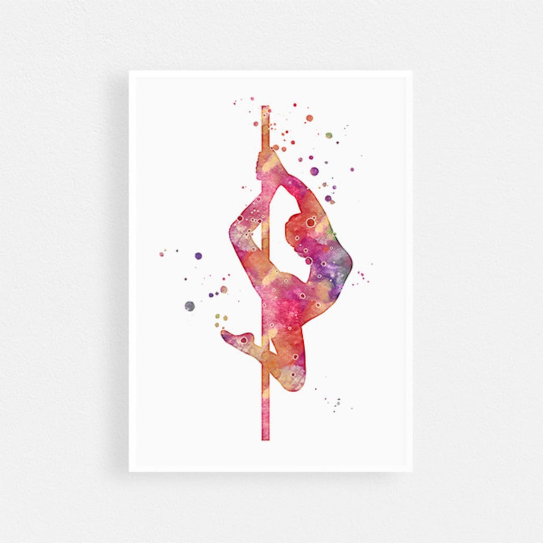 Pole Dance Art Print | Pole Dancer Watercolor Print | Pole Dancing ...