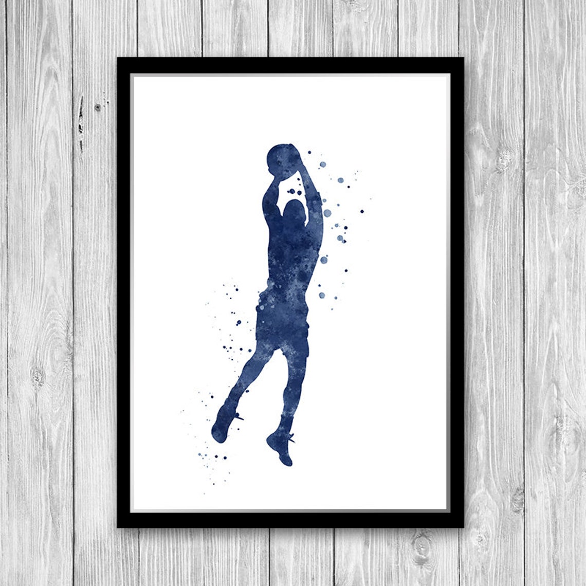 Sports Art Watercolor Basketball Poster Boys Room Decor | Etsy