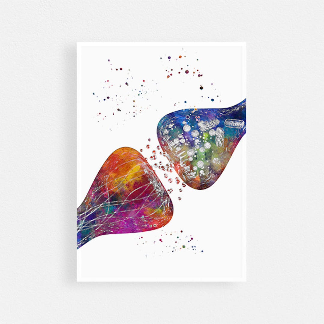 Neuroscience Art, Neurotransmitter Art Print, Science Wall Decor - Etsy