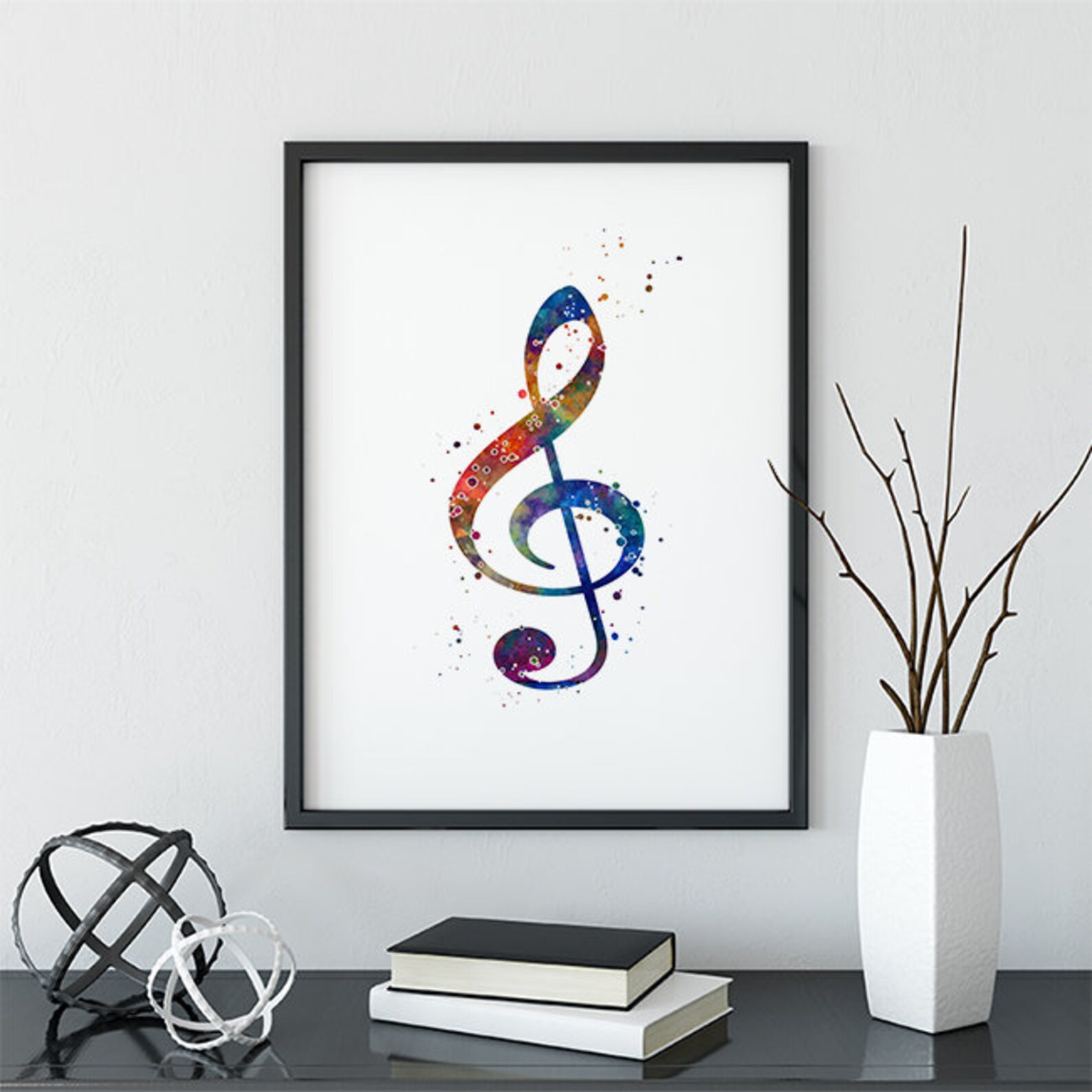 Music Art Treble Clef Poster Music Room Decor Wall Art Treble - Etsy