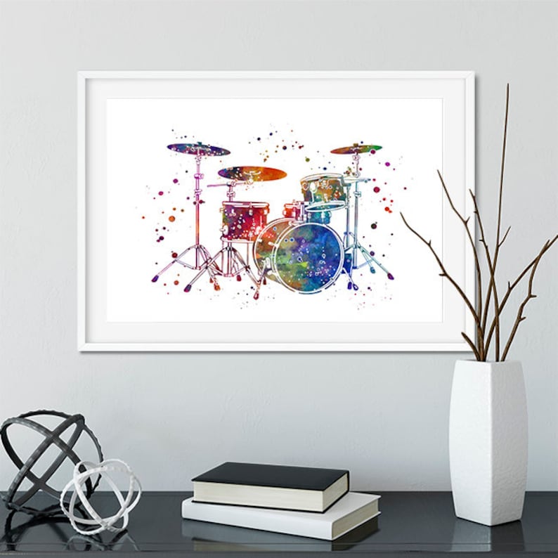 Drums Print Music Room Wall Decor Drummer Gift Musician Gift - Etsy