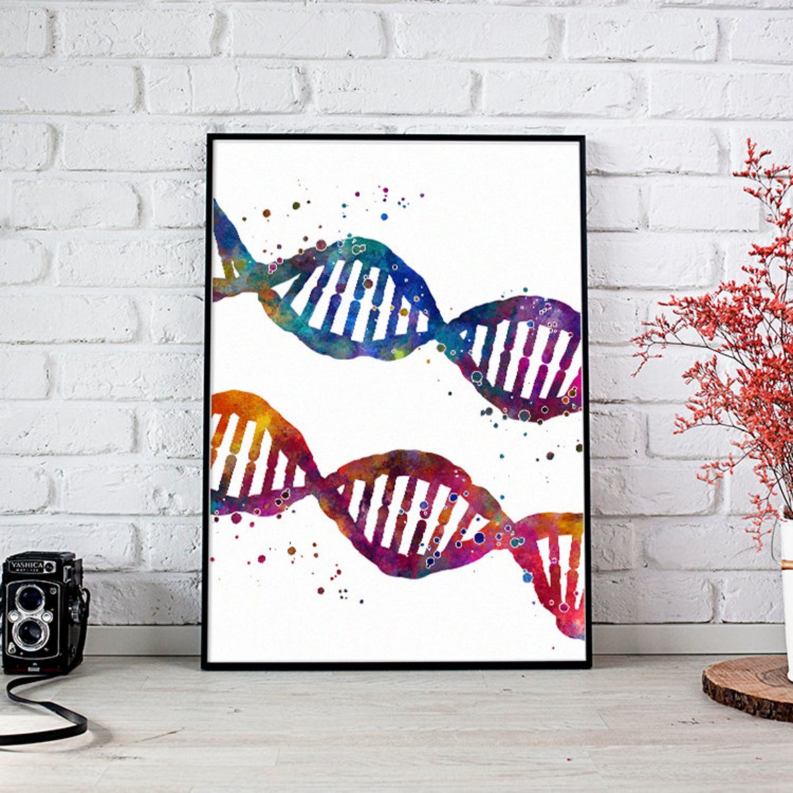 DNA Art Science Abstract Painting Poster for Girls Room | Etsy