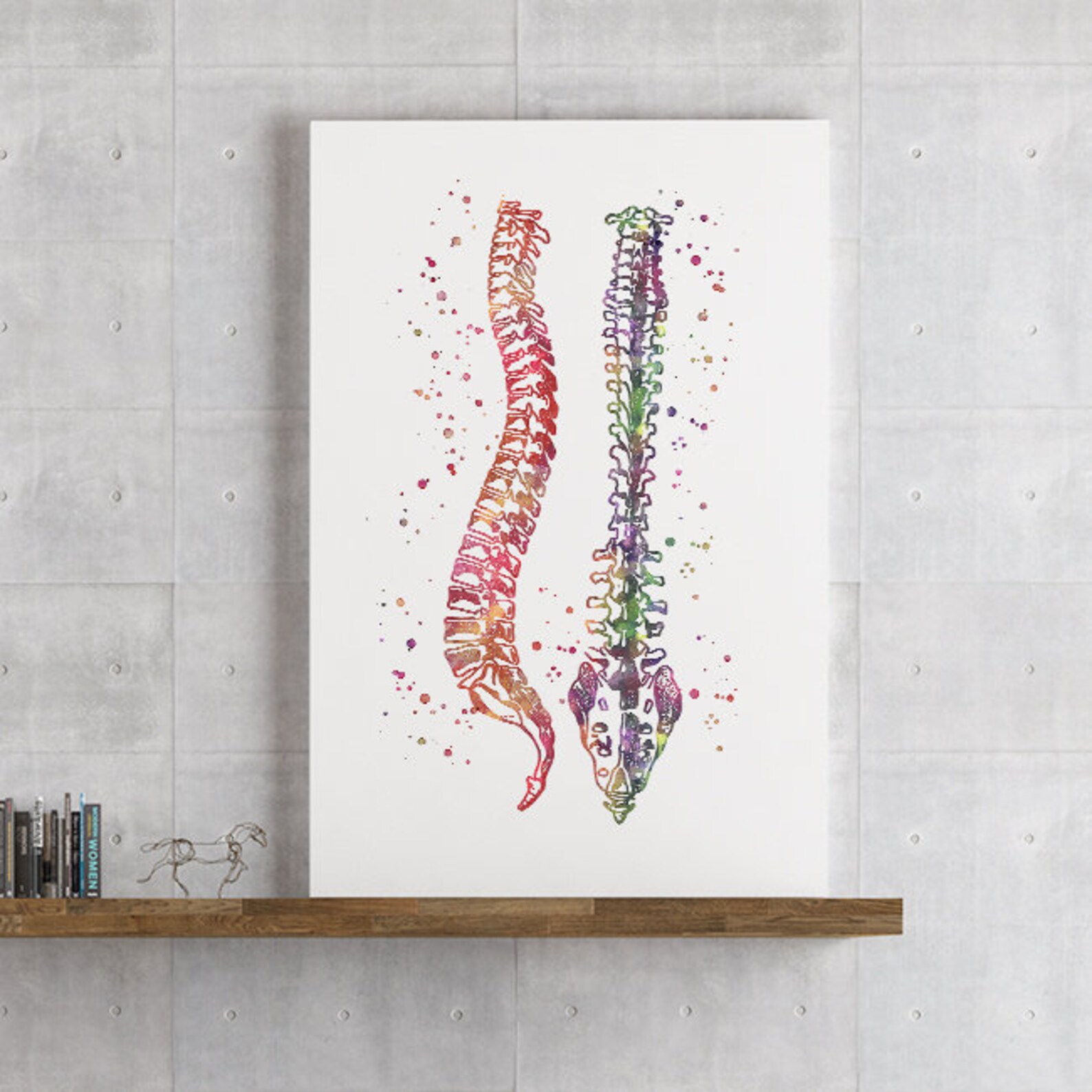 Chiropractic Wall Art Spine Art Watercolor Print Human - Etsy