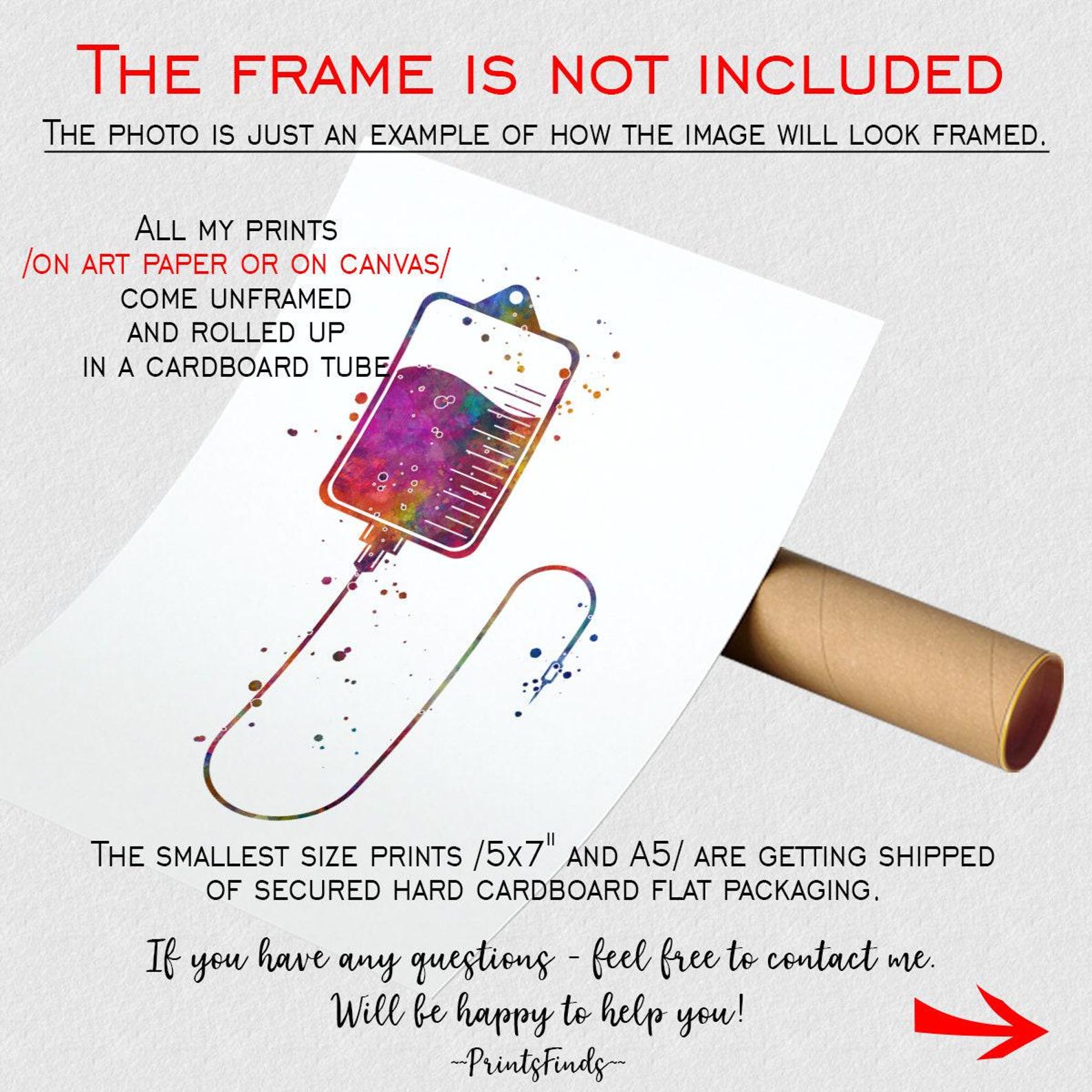 Intravenous IV Solution Bag Watercolor Print, Medical Art Poster ...