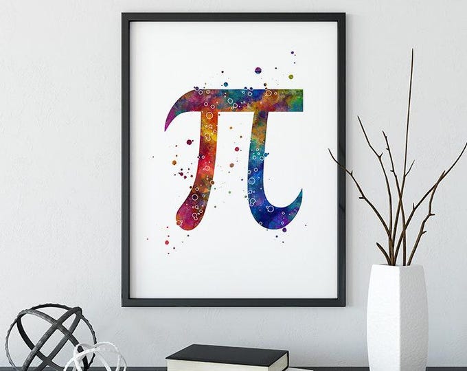 Math Teacher Gift, Pi, Oil Painting on Black Canvas, 24k Gold Leaf ...