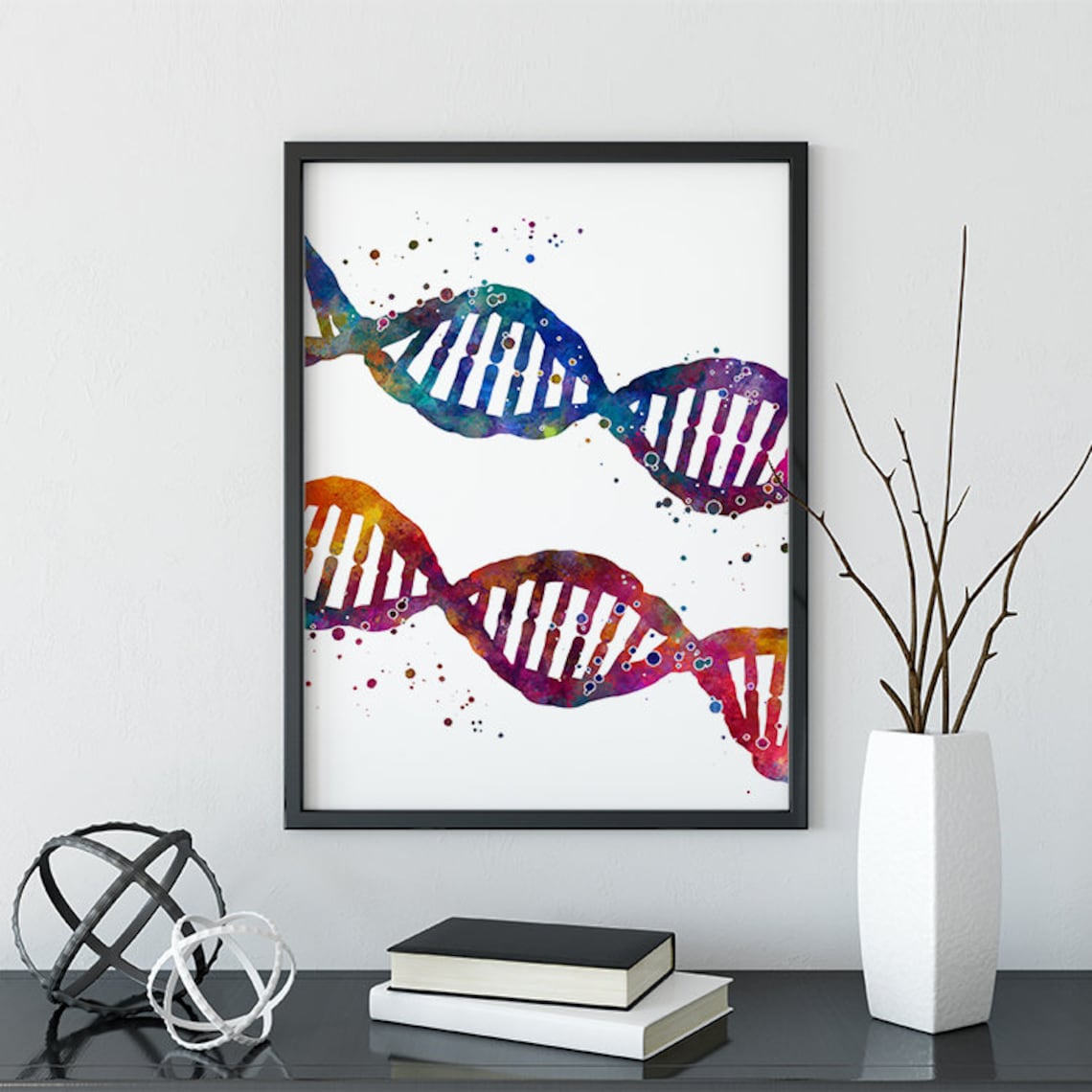 DNA Art Science Abstract Painting Poster for Girls Room | Etsy