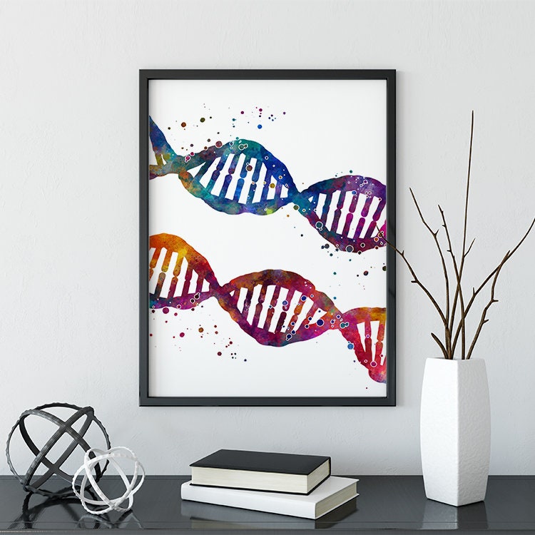 DNA Art Science Abstract Painting Poster for Girls Room | Etsy