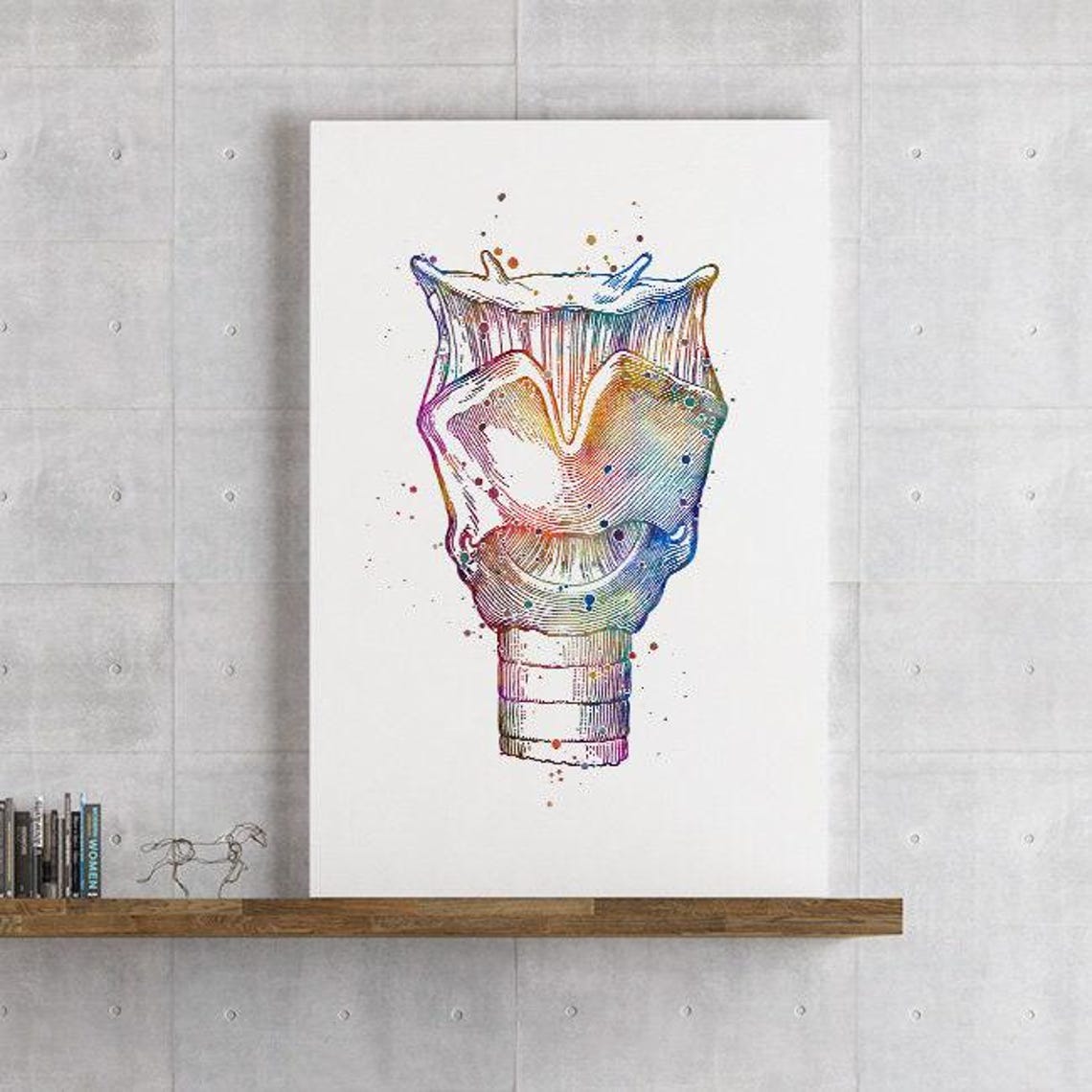 Larynx Anatomy Art Print for Doctor Slp Office Decor, Anatomical ...