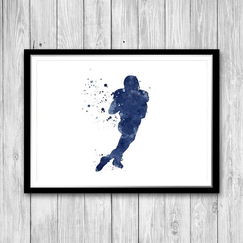 Sports Watercolor Art Prints Set of 4 Football Baseball | Etsy