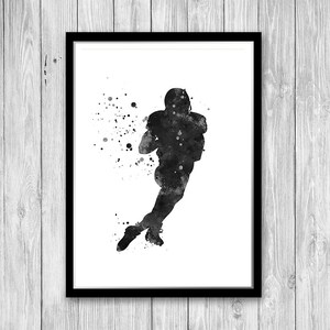 Black and White Sports Prints, Sports Art Decor for Boys Room, Football ...