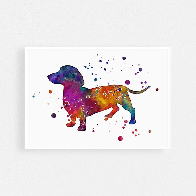Watercolor Dog Print - Etsy