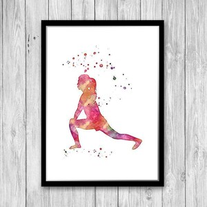 Yoga Exercise Watercolor Art Print for Yoga Room Wall Decor ...
