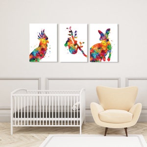 Australian Animals Art for Nursery Decor Set of 3 Watercolor Prints ...
