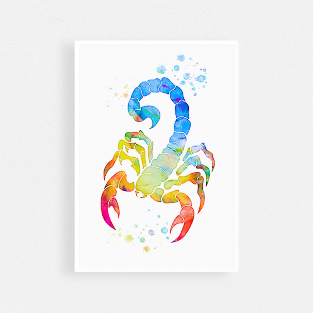 Scorpion Art Print, Insect Watercolor Poster, Wall Art for Home Decor ...