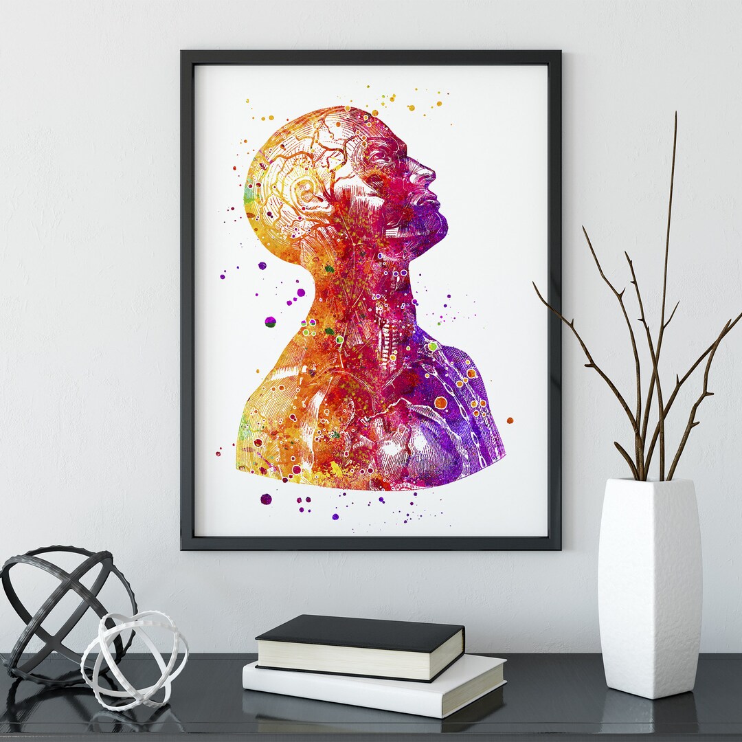 Anatomical Wall Decor for Medical School, Human Anatomy Watercolor Art ...