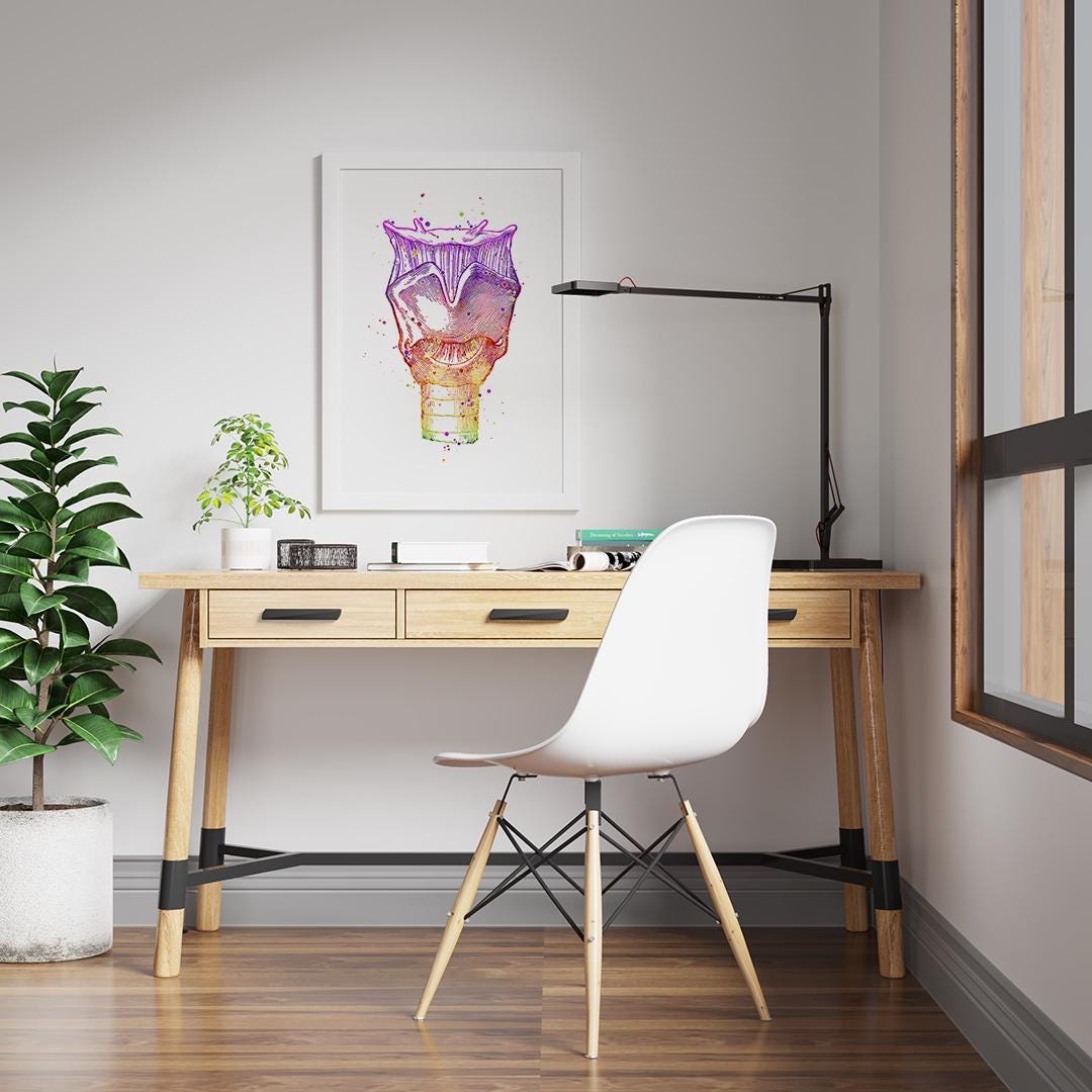 Larynx Art Print, Speech Therapist Gift, SLP Office Wall Art, Choir ...