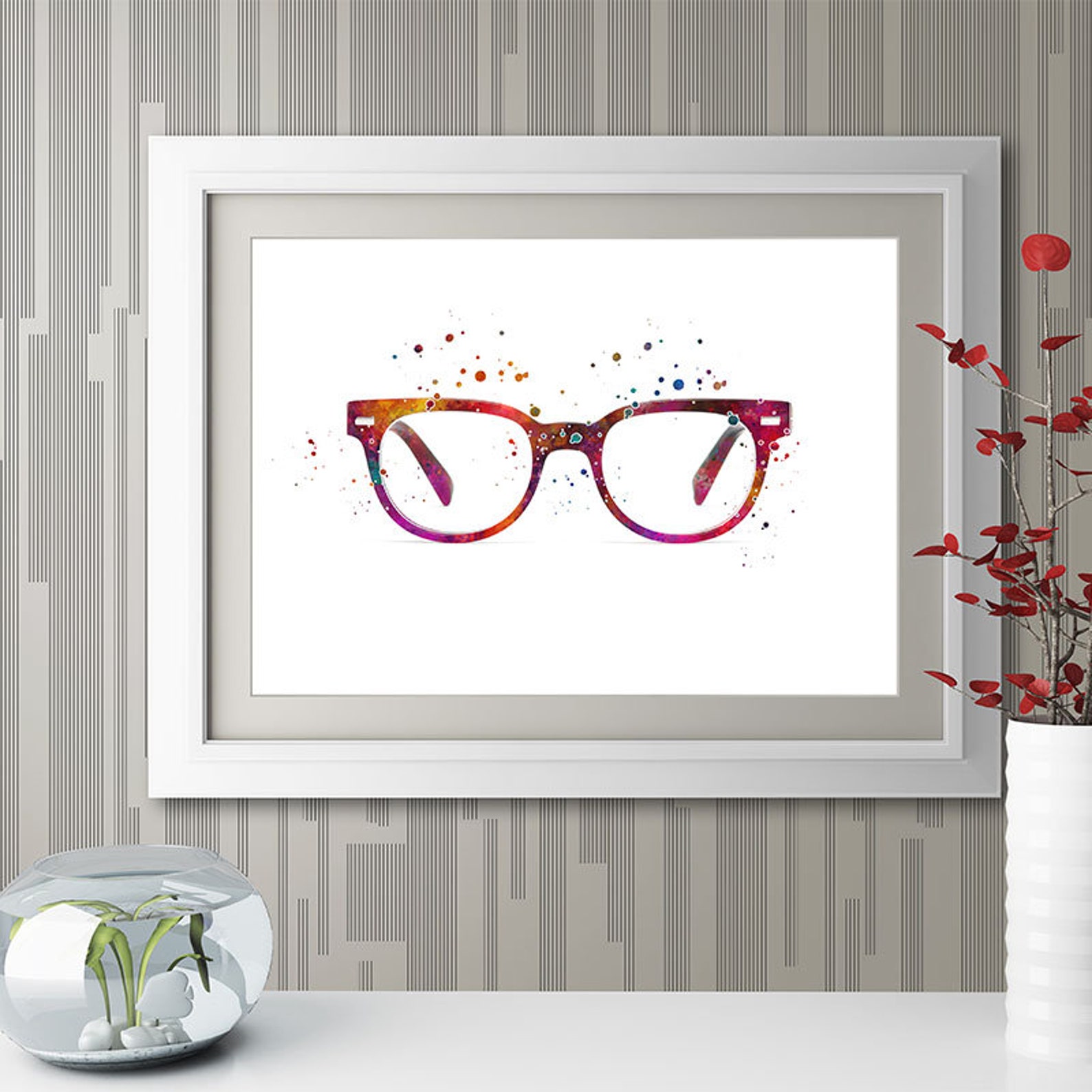 Eye Doctor Office Decor Optometrist Gift Eyeglasses Watercolor - Etsy