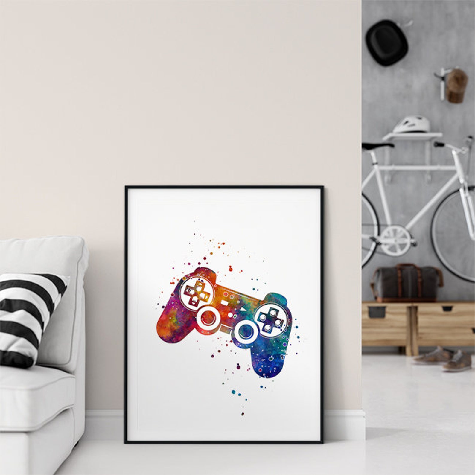 Video Game Controller Art Poster Joystick Print Gamer Room - Etsy