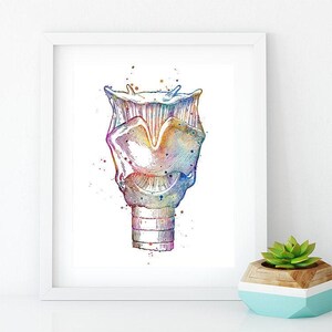 Larynx Anatomy Art Print for Doctor Slp Office Decor, Anatomical ...