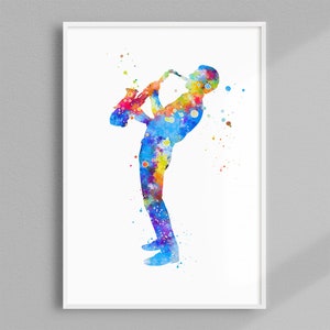 Saxophone Player Poster, Music Studio Wall Art Decor, Sax Man ...
