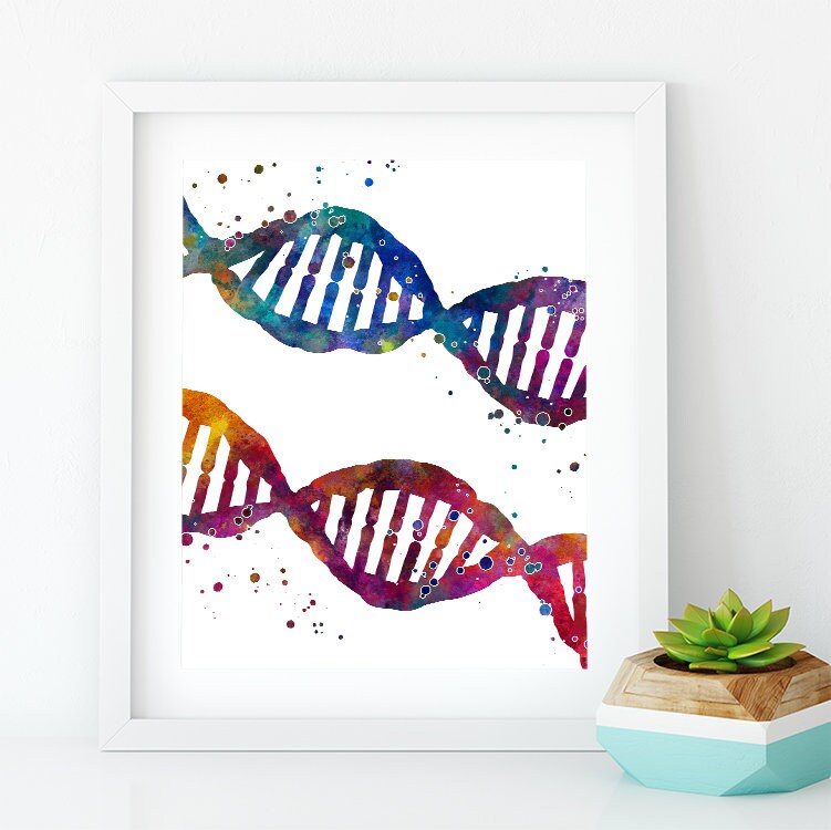 DNA Art Science Abstract Painting Poster for Girls Room | Etsy