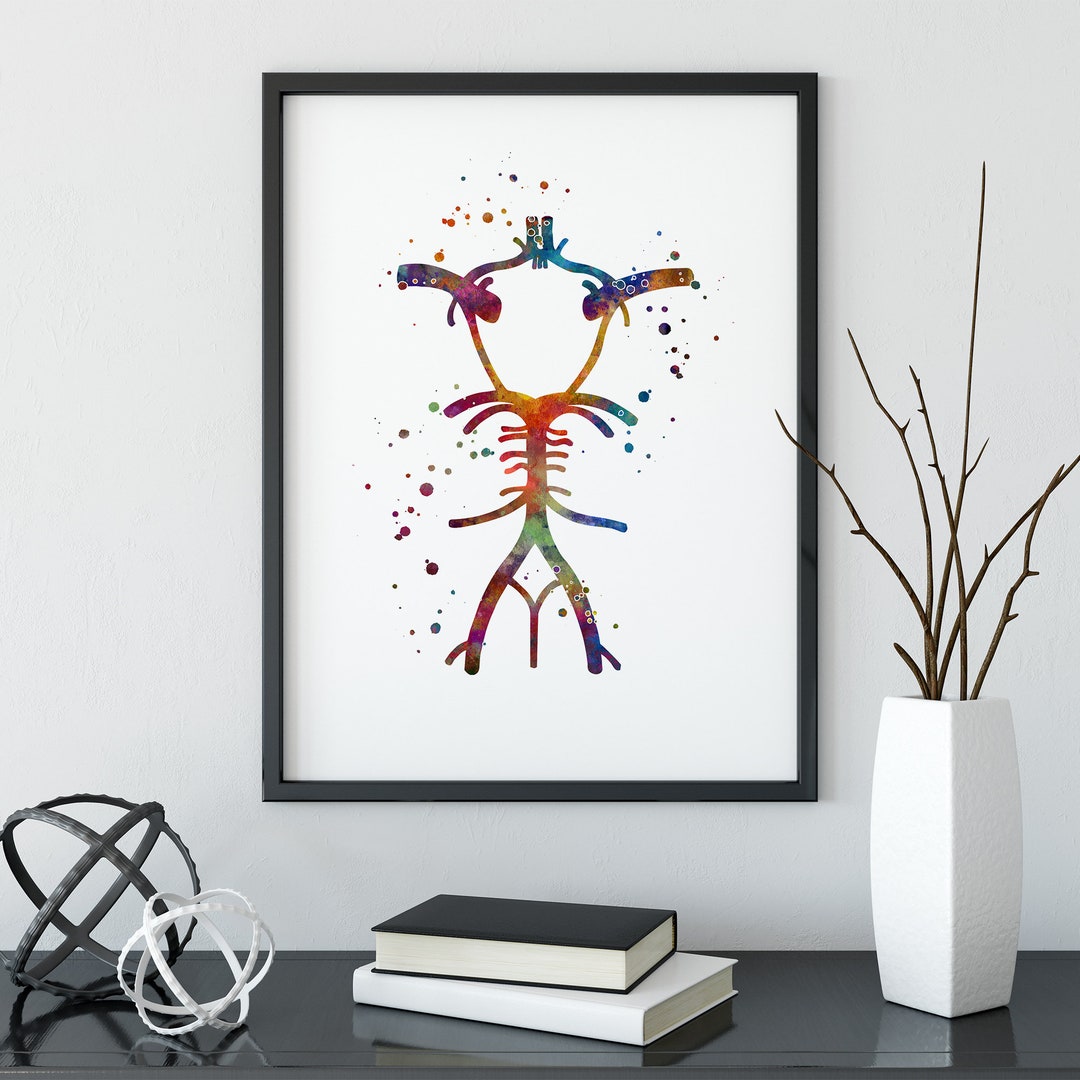 Circle of Willis Print, Neurosurgery Art, Brain Aneurysm Watercolor ...