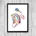 Cochlear Implant Poster Watercolor Art Print Hearing Loss - Etsy