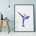 Figure Skating Decor for Girls Room Set of 3 Watercolor Prints Girl Ice ...
