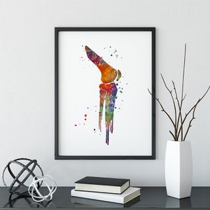 Knee Joint Anatomy Art Watercolor Print Orthopedic Surgeon Office Decor ...