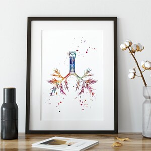 Trachea Windpipe Anatomy Art Watercolor Print Doctor Office Decor ...