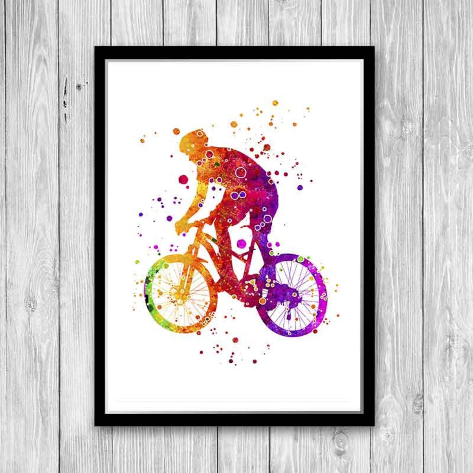 Mountain Bike Print Mountain Bike Watercolor Art Print | Etsy