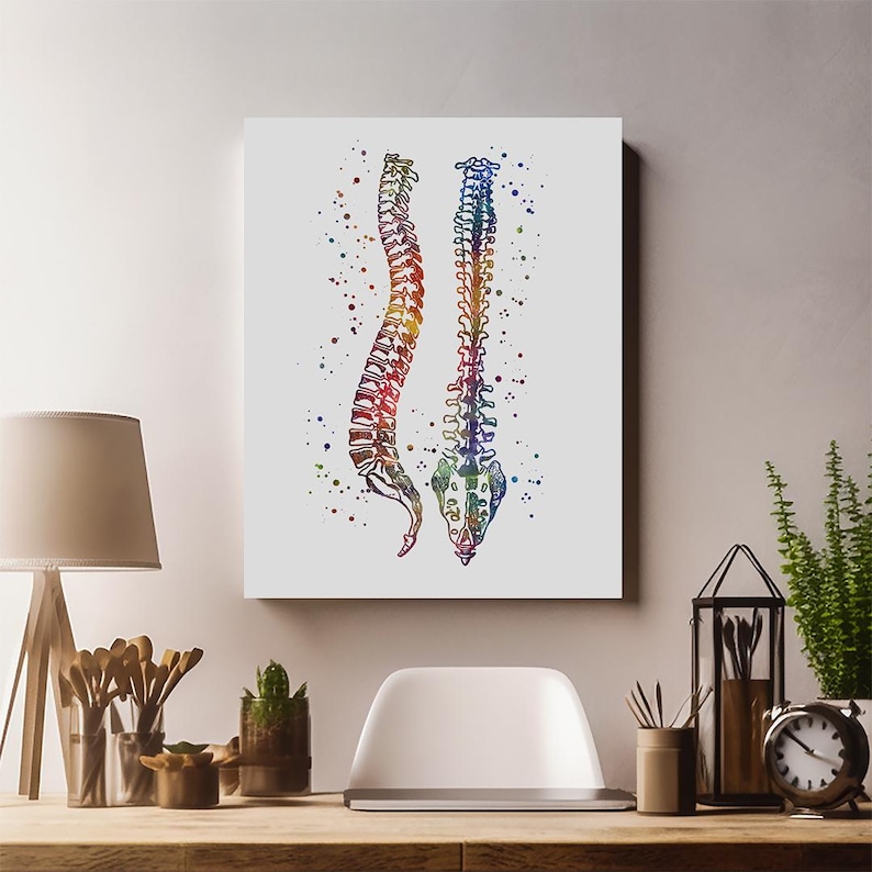 Human Spine Anatomy Printable, Chiropractor Wall Art, PT Student Gift ...