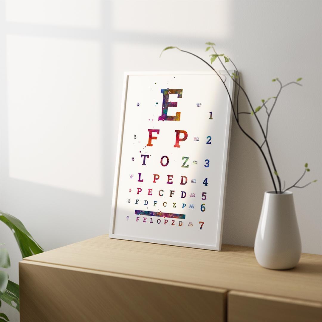 Optometry Decor, Eyes Test Chart Decorative Wall Art, Optometrist ...