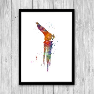 Knee Joint Anatomy Art Watercolor Print Orthopedic Surgeon Office Decor ...