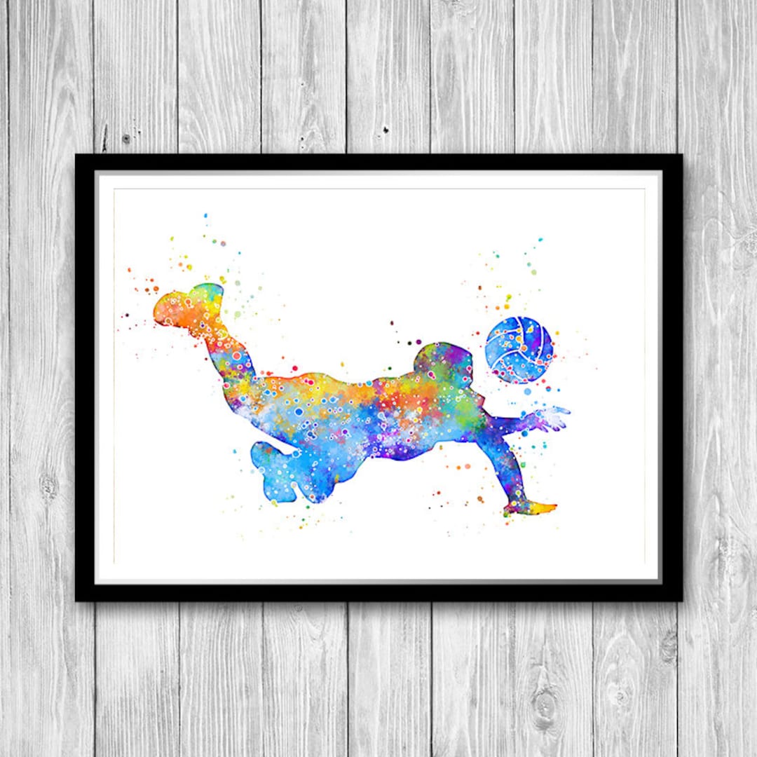 Volleyball Wall Art Volleyball Watercolor Print Sports Art for Kids ...