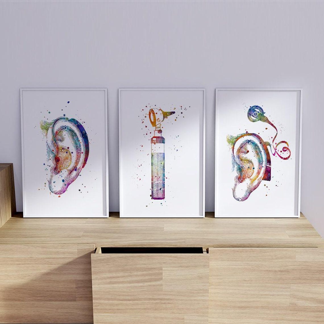 Audiology Prints Set of 3 | Multicolored Watercolor Art Posters for ...