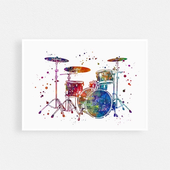 Drums Print Music Room Wall Decor Drummer Gift Musician Gift | Etsy