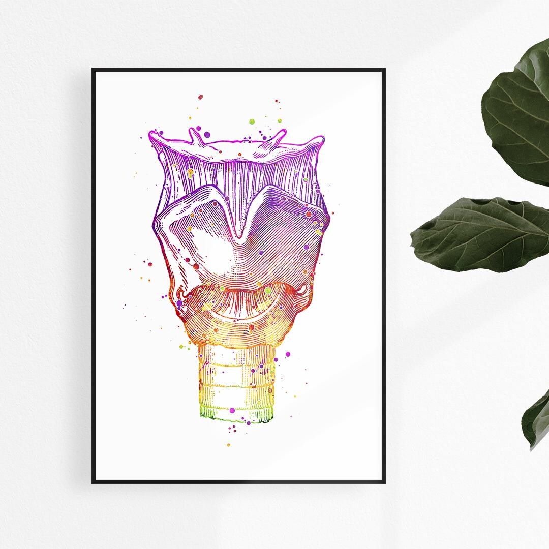 Larynx Art Print, Speech Therapist Gift, SLP Office Wall Art, Choir ...