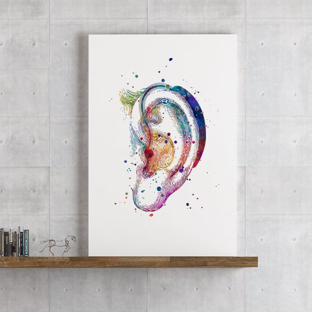 Hearing Aid Watercolor Art Print Audiology Art Audiologist - Etsy