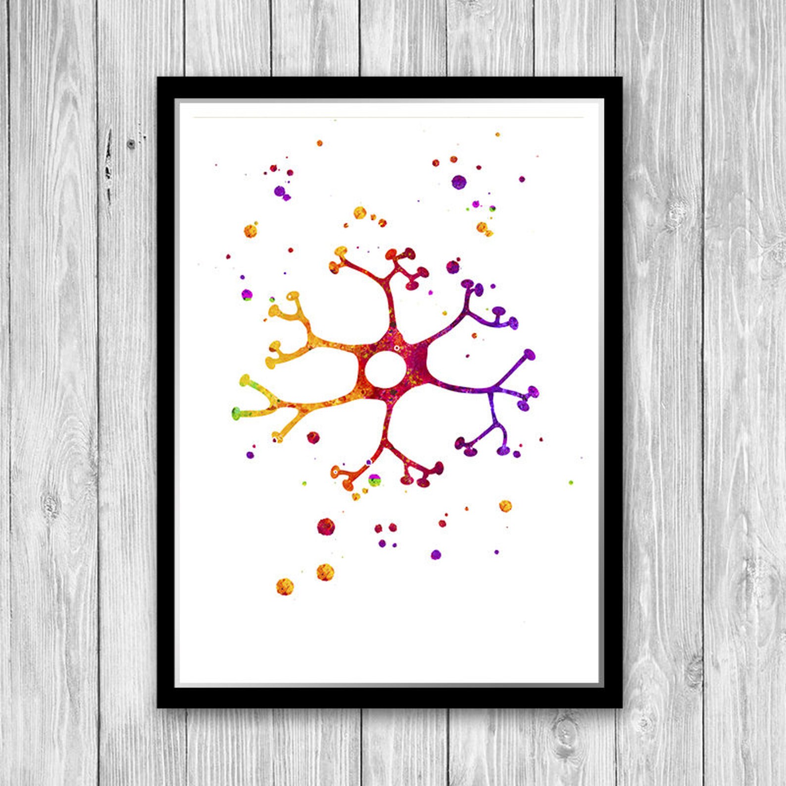 Neuron Art Print Interneuron Cell Neuroscience Watercolor Wall - Etsy