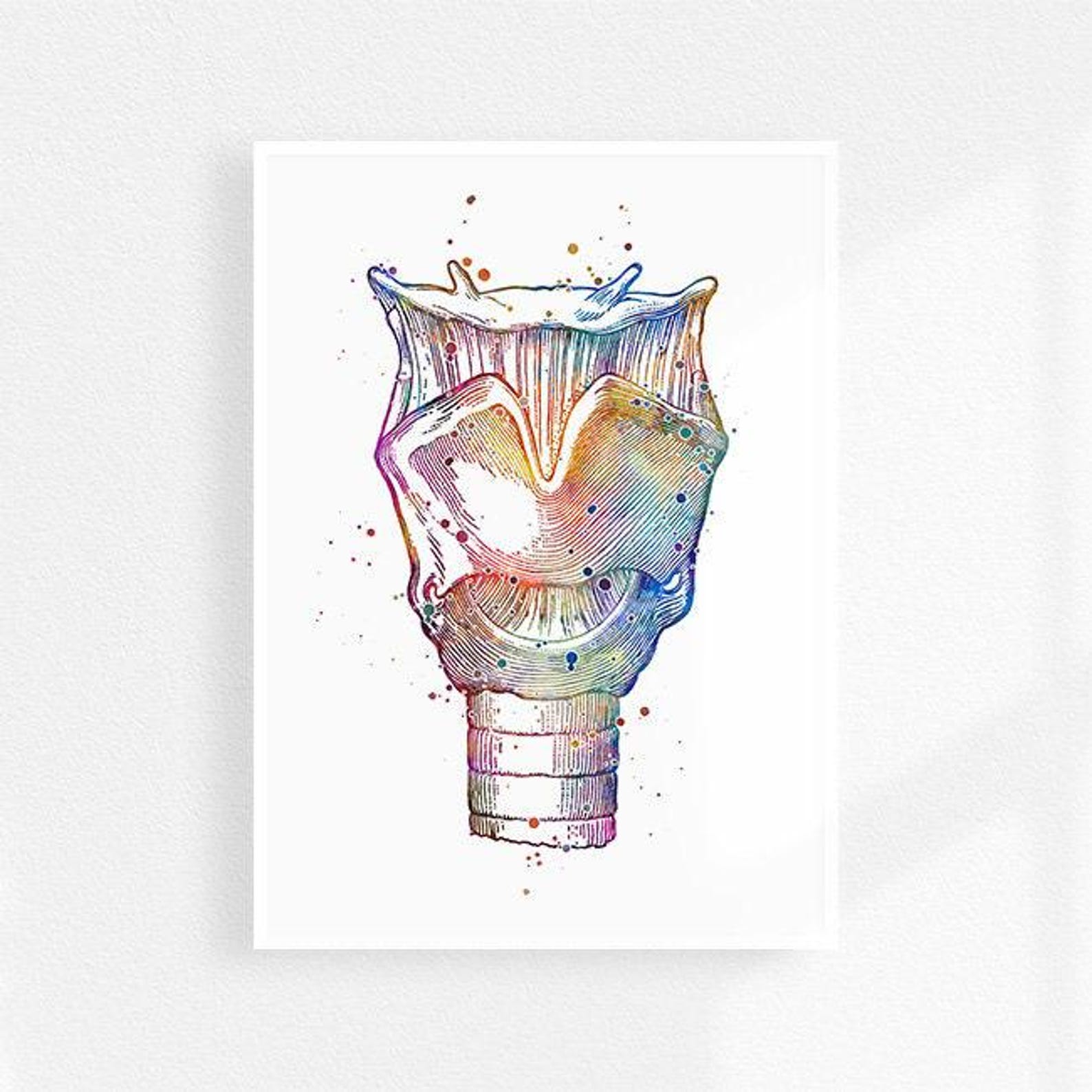Larynx Anatomy Art Print for Doctor Slp Office Decor, Anatomical ...