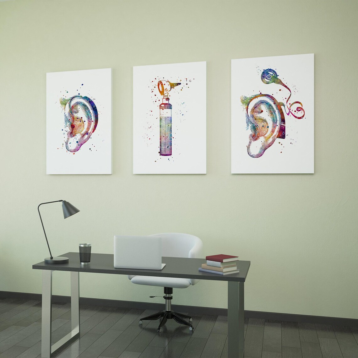 Audiology Prints Set of 3 | Multicolored Watercolor Art Posters for ...
