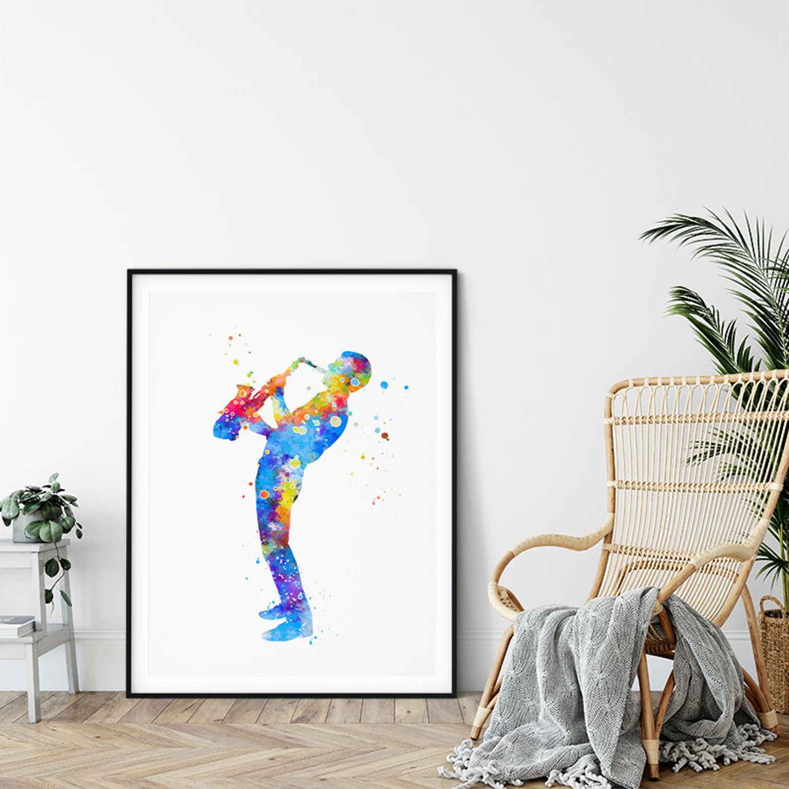 Saxophone Player Poster, Music Studio Wall Art Decor, Sax Man ...