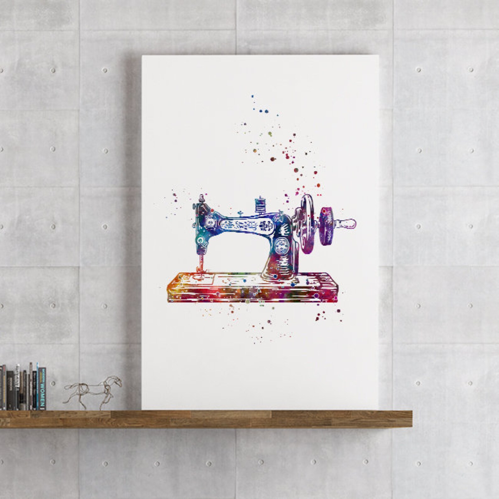 Alte Nähmaschine Aquarell Druck Handwerk Zimmer Wand Dekor Geschenk für ...