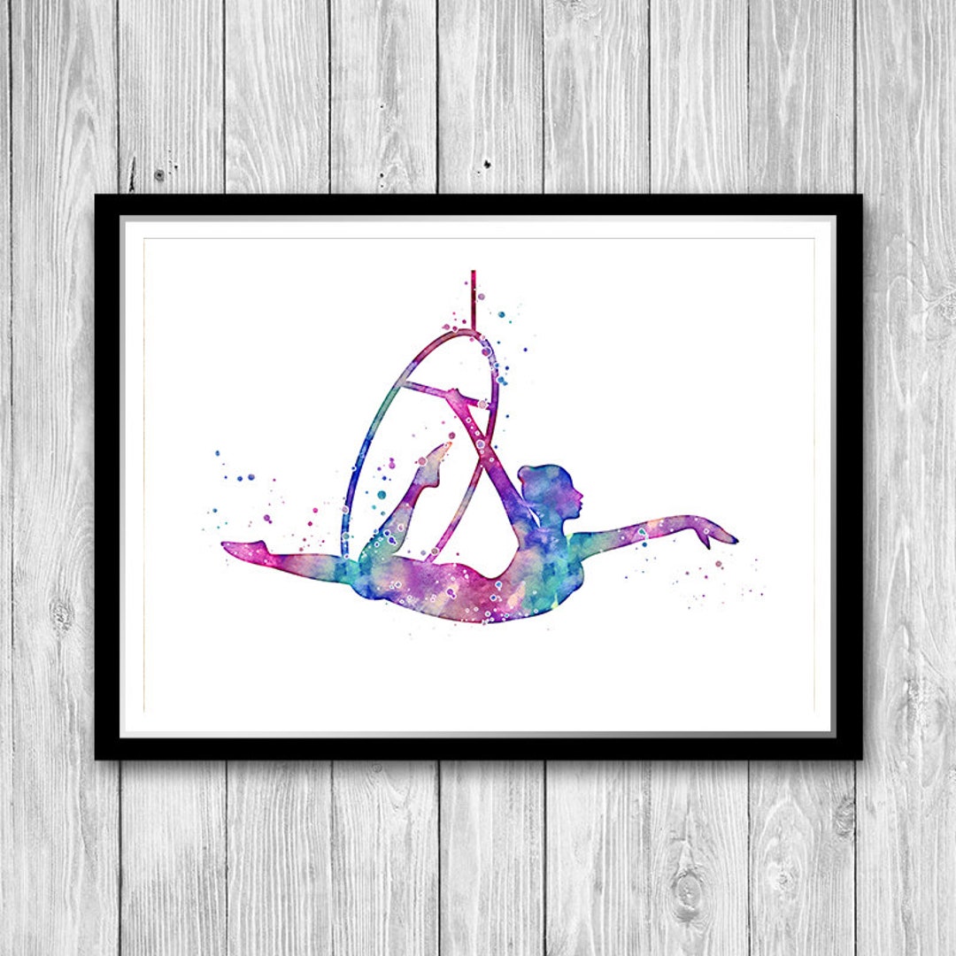 Aerial Hoop Dance Watercolor Print Birthday Dancer Gift Home Decor ...