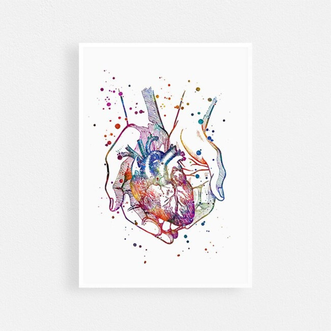 Valentine's Gift, Anatomical Heart Art Print, Heart Transplant Gift - Etsy