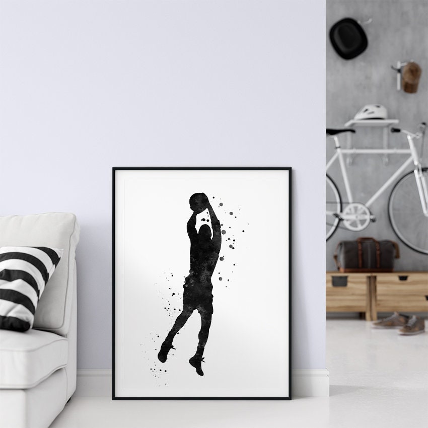 Basketball Decor for Boys Room Set of 3 Black White and Gray - Etsy